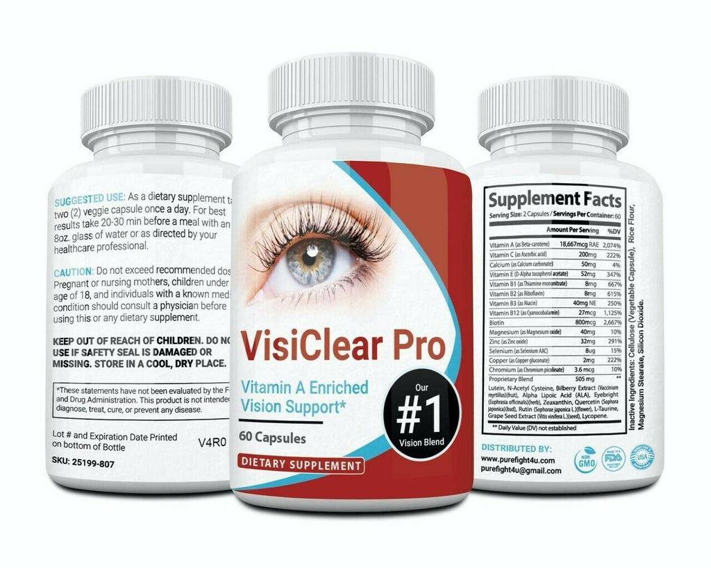 8 Bottles VisiClear Pro Advanced Eye Health Formula Capsules x 480 ...